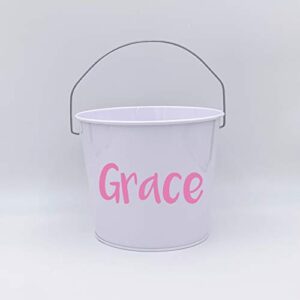 Personalized Name Pail - Choose The Color - Pail Bucket Basket for Girls and Boys