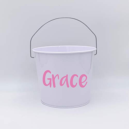 Personalized Name Pail - Choose The Color - Pail Bucket Basket for Girls and Boys