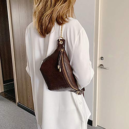 Women's Fashion PU Crossbody Bag Chest Pocket Shoulder Bag Shopping Bag Chest Bag Travel Pouch