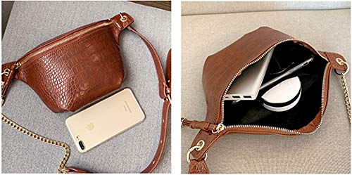 Women's Fashion PU Crossbody Bag Chest Pocket Shoulder Bag Shopping Bag Chest Bag Travel Pouch