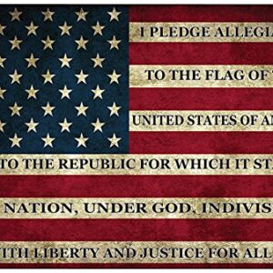 Rogue River Tactical USA American Flag Metal Tin Sign, 12x8 Inch, Wall Decor Man Cave Bar US Pledge of Allegiance