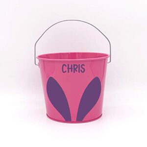 Personalized Big Ear Bunny Easter Pail