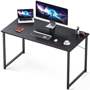 coleshome 47 inch computer desk, modern simple style desk for home office, study student writing desk,black