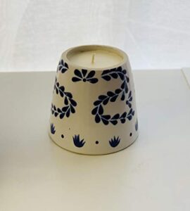 talavera blanco azul soy wax candle