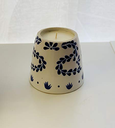 Talavera Blanco Azul SOY wax Candle