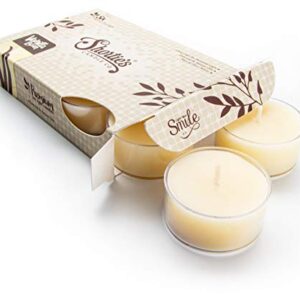 Vanilla Bean Premium Tealight Candles - 6 Beige Highly Scented Tea Lights - Beautiful Candlelight - Made in The USA - Bakery & Food Collection