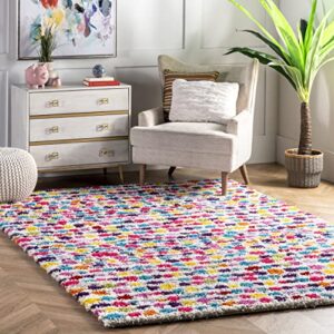 nuloom allard striped shag area rug, 5′ 3″ x 7′ 6″, multi