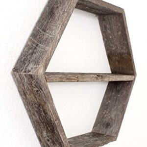 BarnwoodUSA | Rustic Wood Hexagon Shelf - 100% Up-Cycled Reclaimed Wood