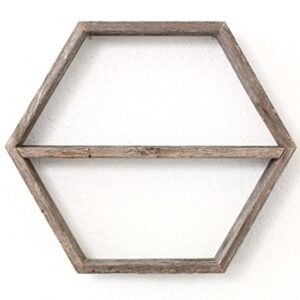 BarnwoodUSA | Rustic Wood Hexagon Shelf - 100% Up-Cycled Reclaimed Wood