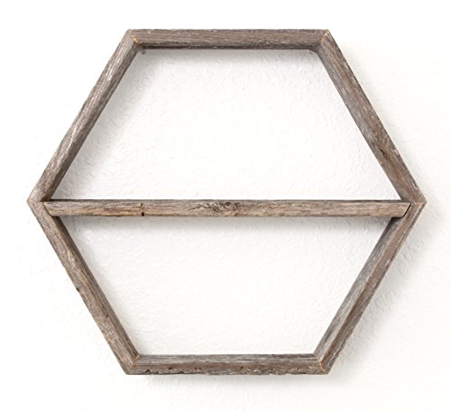 BarnwoodUSA | Rustic Wood Hexagon Shelf - 100% Up-Cycled Reclaimed Wood