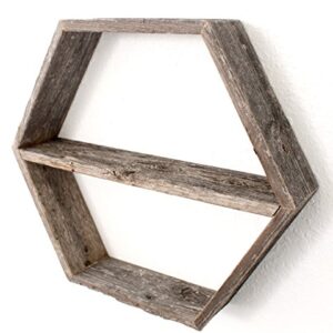 BarnwoodUSA | Rustic Wood Hexagon Shelf - 100% Up-Cycled Reclaimed Wood