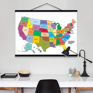 16x24 Magnetic Poster Frame Black, 16x20 Lightweight Wooden Picture Frame Hanger with Strong Magnet for Hanging Poster, Map, Photos, Paper Print, Oil Painting and Canvas Print Artwork, Easy to Install