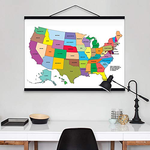 16x24 Magnetic Poster Frame Black, 16x20 Lightweight Wooden Picture Frame Hanger with Strong Magnet for Hanging Poster, Map, Photos, Paper Print, Oil Painting and Canvas Print Artwork, Easy to Install