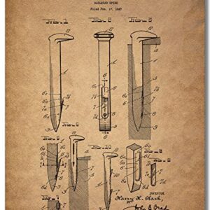 Railroad Train Patent Prints - Set of 6 (8 inches x 10 inches) Photos Locomotive Railway