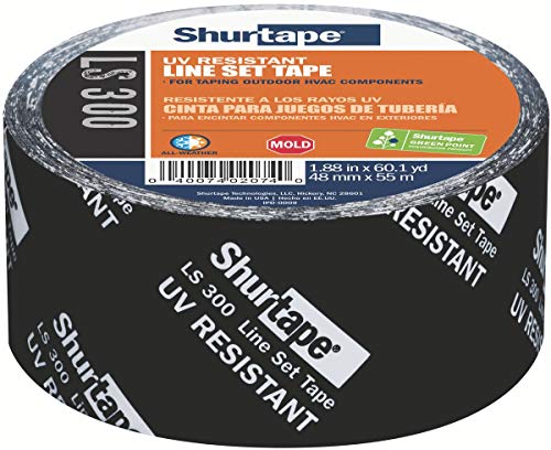 Shurtape LS 300 HVAC Line Set Tape, 55m Length x 48mm Width, Black (Pack of 1)