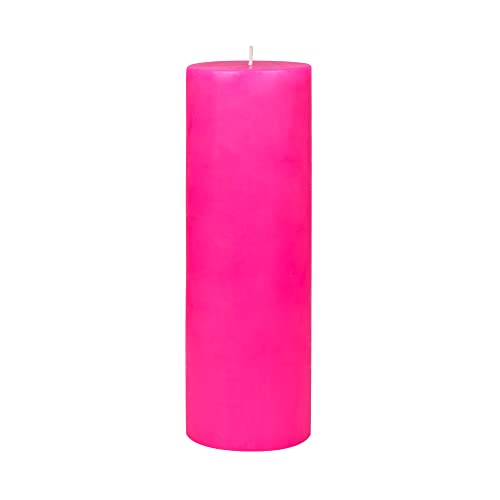 Zest Candle Pillar Candle, 3 by 9-Inch, Hot Pink