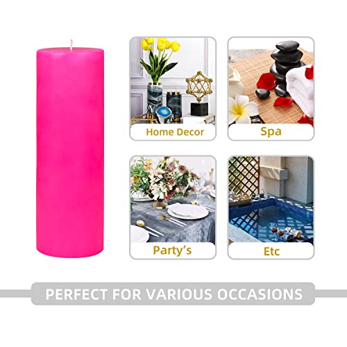 Zest Candle Pillar Candle, 3 by 9-Inch, Hot Pink