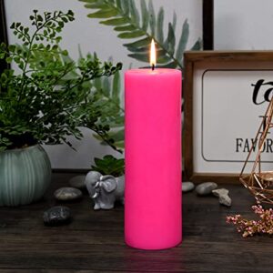 Zest Candle Pillar Candle, 3 by 9-Inch, Hot Pink