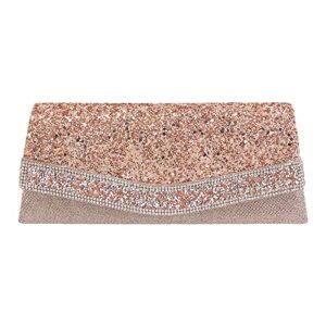 naimo flap dazzling clutch bag evening bag with detachable chain (champagne)