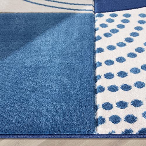 Well Woven Good Vibes Margot Blue Modern Geometric Chevron 5'3" X 7'3" 3D Texture Area Rug