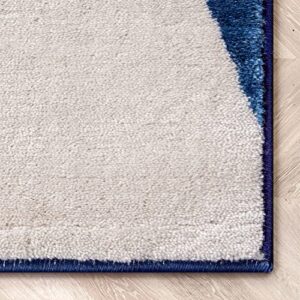 Well Woven Good Vibes Margot Blue Modern Geometric Chevron 5'3" X 7'3" 3D Texture Area Rug