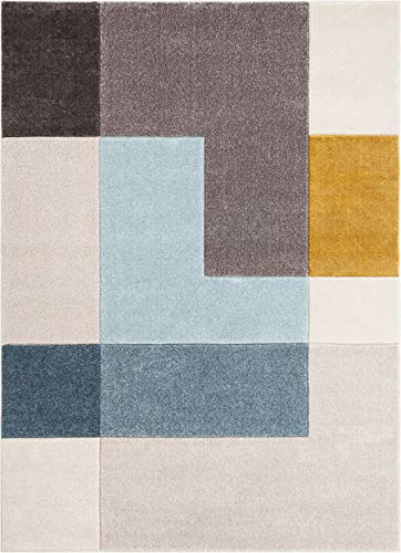 Well Woven Ruby Constance Multi Mid-Century Modern Geometric Boxes 5'3" x 7'3" Area Rug, 5 ft 3 in x 7 ft 3