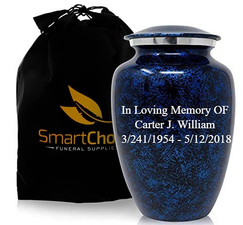 SmartChoice Personalized Cremation Urn for Human Ashes Adult Memorial urns Funeral Vase with Secure Lid