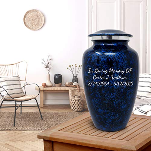 SmartChoice Personalized Cremation Urn for Human Ashes Adult Memorial urns Funeral Vase with Secure Lid