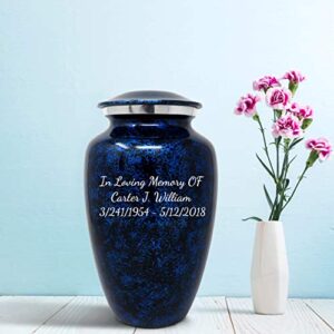 SmartChoice Personalized Cremation Urn for Human Ashes Adult Memorial urns Funeral Vase with Secure Lid