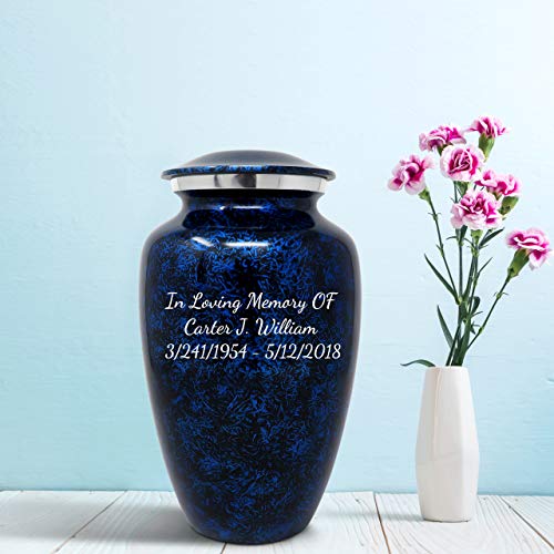 SmartChoice Personalized Cremation Urn for Human Ashes Adult Memorial urns Funeral Vase with Secure Lid