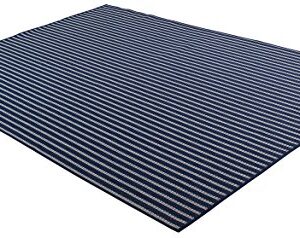 HOMEGNOME Indoor Outdoor Striped Rug 8'x10' Navy Blue