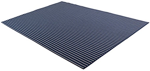 HOMEGNOME Indoor Outdoor Striped Rug 8'x10' Navy Blue