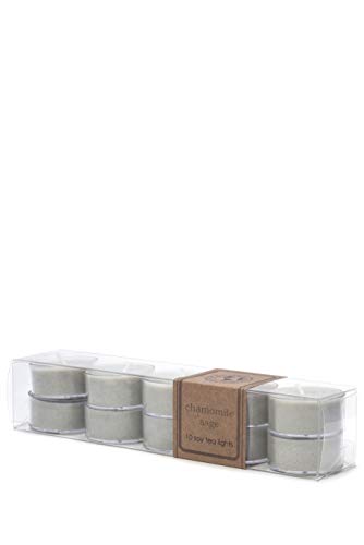 Eco Candle Co. Tea Light Candles, Chamomile Sage, 10-Pack - Scents of Sage & Chamomile - Recyclable, 100% Soy Wax, No Lead, Hand Poured, Phthalate Free, Made from Midwest Grown Soybeans.6 oz. Each