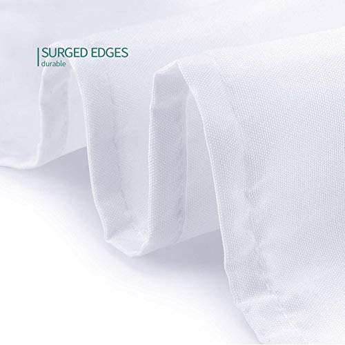 Surmente Tablecloth 120 Inch Round Polyester Table Cloth for Weddings, Banquets, or Restaurants (White) …