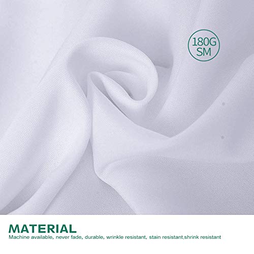 Surmente Tablecloth 120 Inch Round Polyester Table Cloth for Weddings, Banquets, or Restaurants (White) …