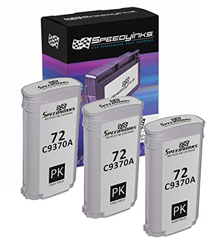 SPEEDYINKS Compatible Replacement for HP 72 Ink Cartridge C9370A High Yield (Photo Black, 3-Pack) For use in DesignJet T1100, T1120, T1200, T610, T620, T770, SD Pro MFP, T1100ps, T1120 SD-MFP, T1120ps