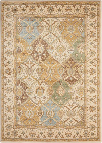 Nourison Modesto Traditional Beige 5'3" x 7'3" Area Rug, Easy Cleaning, Non Shedding, Bed Room, Living Room, Dining Room, Kitchen (5x7)