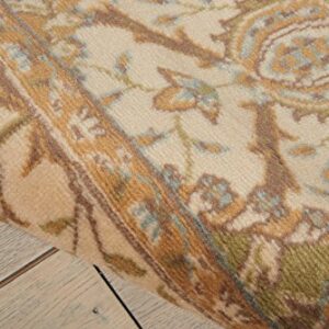 Nourison Modesto Traditional Beige 5'3" x 7'3" Area Rug, Easy Cleaning, Non Shedding, Bed Room, Living Room, Dining Room, Kitchen (5x7)