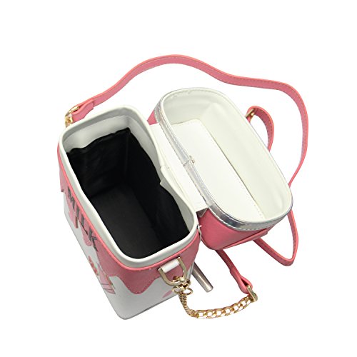 LUI SUI Cute Strawberry Milk Box Cross Body Purse Bag Cellphone Shoulder Bags Card Holder Wallet Purse