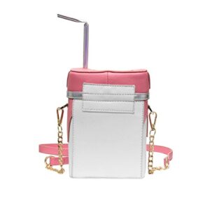 LUI SUI Cute Strawberry Milk Box Cross Body Purse Bag Cellphone Shoulder Bags Card Holder Wallet Purse