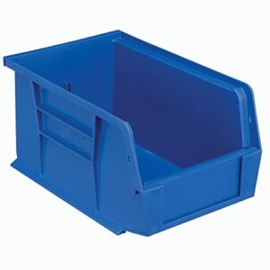 quantum qus221 plastic stackable bin, 9-1/4 x 6 x 5 blue – lot of 12