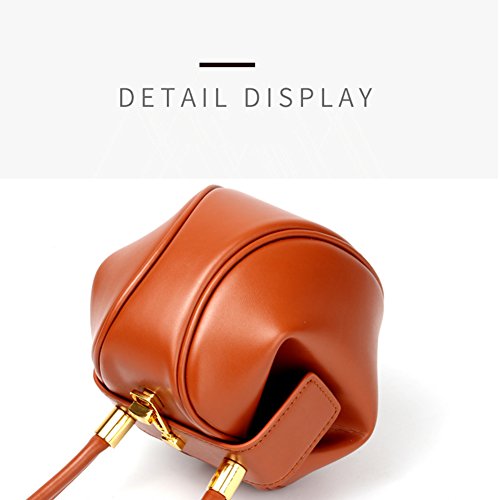 Normia Rita Handbags For Ladies Fashion Retro Genuine Leather Handmade Dumplings Satchel Women Small Shopping Dating Bag… (Red)