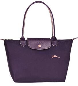 longchamp le pliage club large shoulder tote (purple, bilberry)