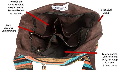 Patchwork Brown Cotton Hobo Crossbody Shoulder Bag Hipster Boho Sling Messenger School Casual