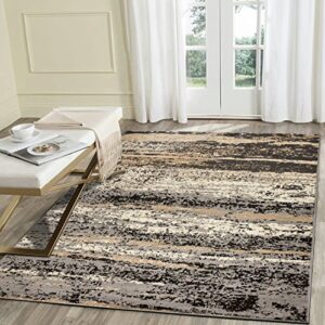 lr home infinity area rug, 5’2″ x 7’2″, gray/black