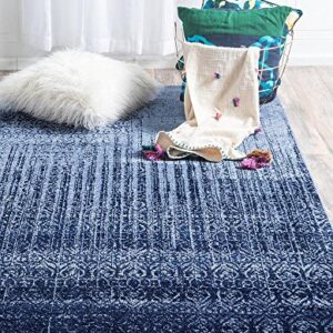 Unique Loom Del Mar Collection Area Rug-Transitional Inspired with Modern Contemporary Design, Rectangular 5' 1" x 8' 0", Blue/Navy Blue