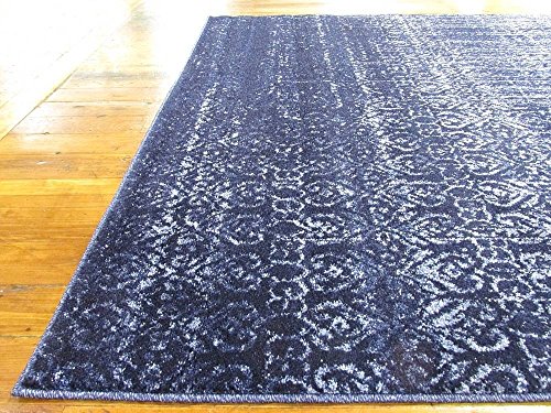 Unique Loom Del Mar Collection Area Rug-Transitional Inspired with Modern Contemporary Design, Rectangular 5' 1" x 8' 0", Blue/Navy Blue