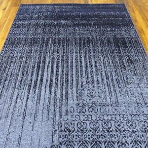 Unique Loom Del Mar Collection Area Rug-Transitional Inspired with Modern Contemporary Design, Rectangular 5' 1" x 8' 0", Blue/Navy Blue