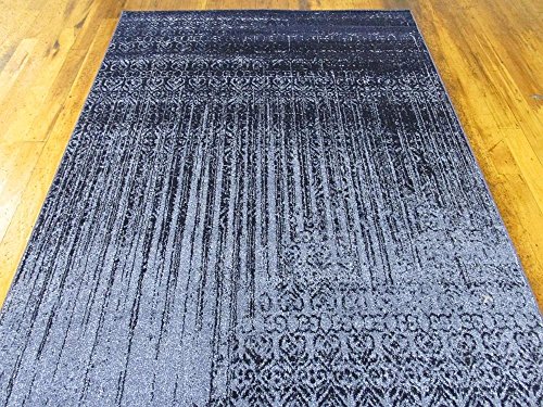 Unique Loom Del Mar Collection Area Rug-Transitional Inspired with Modern Contemporary Design, Rectangular 5' 1" x 8' 0", Blue/Navy Blue