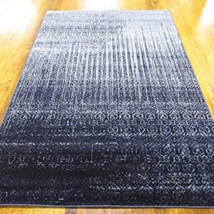 Unique Loom Del Mar Collection Area Rug-Transitional Inspired with Modern Contemporary Design, Rectangular 5' 1" x 8' 0", Blue/Navy Blue